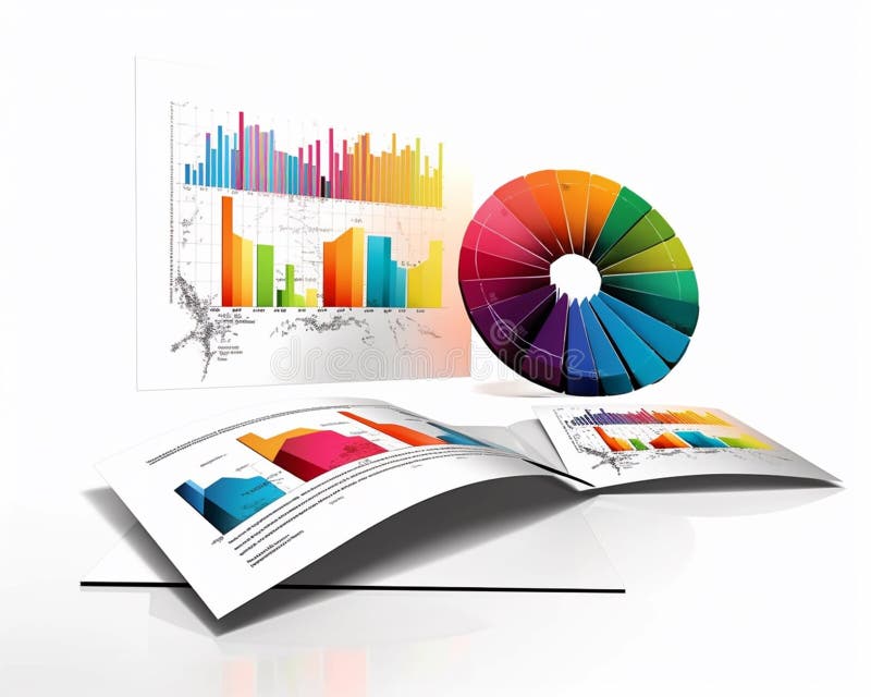 Data Visualization Chart Diagram, Colorful Illustration with White ...