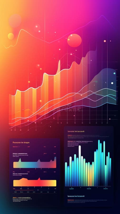 Data Visualization Charts Diagrams, Vibrantly Illustration with ...