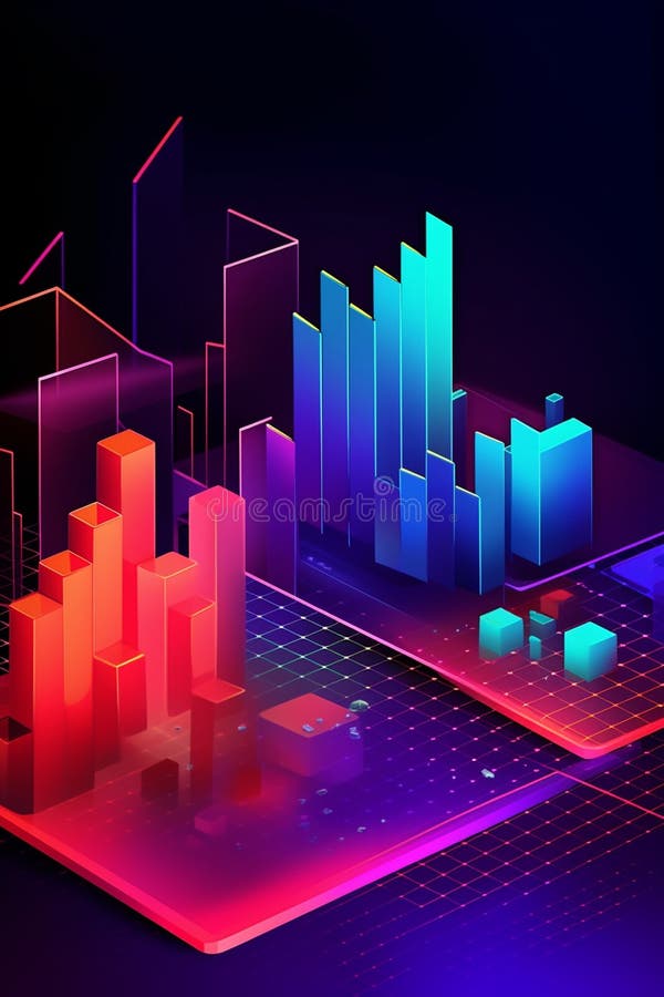 Data Visualization Charts Diagrams, Vibrantly Illustration with ...