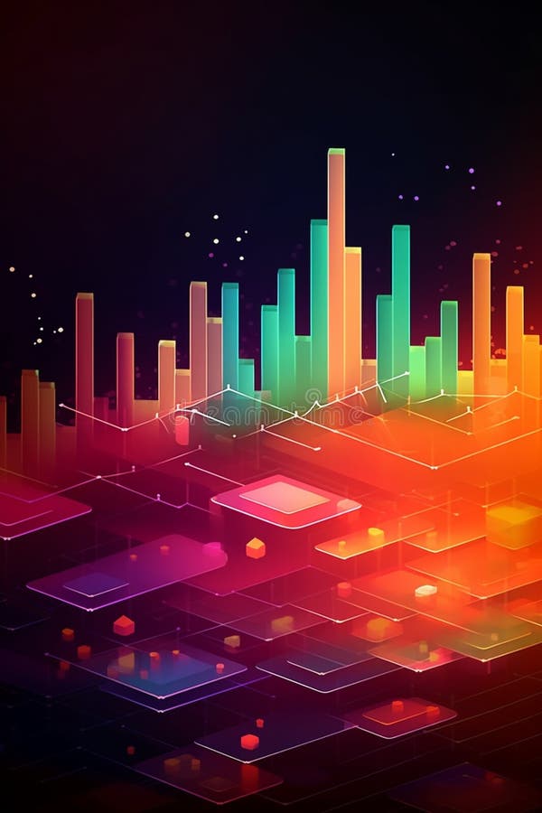 Data Visualization Charts Diagrams, Vibrantly Illustration with ...