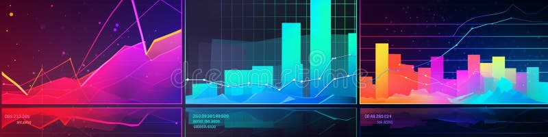 Data Visualization Charts Diagrams, Vibrantly Illustration with ...