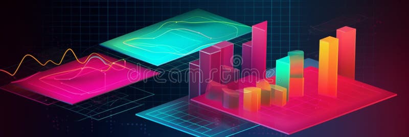 Data Visualization Charts Diagrams, Vibrantly Illustration with ...