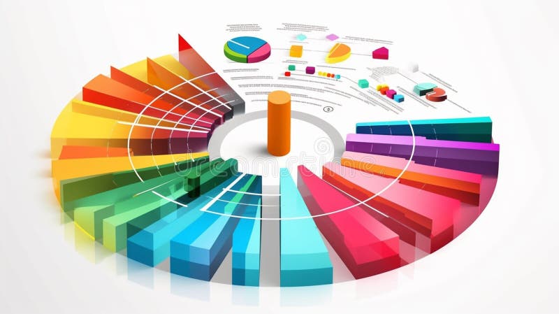 Data Visualization Charts Diagrams Vibrantly Illustration With White