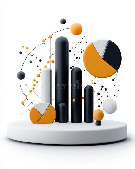 Data Visualization with Charts and Graphs Stock Illustration ...