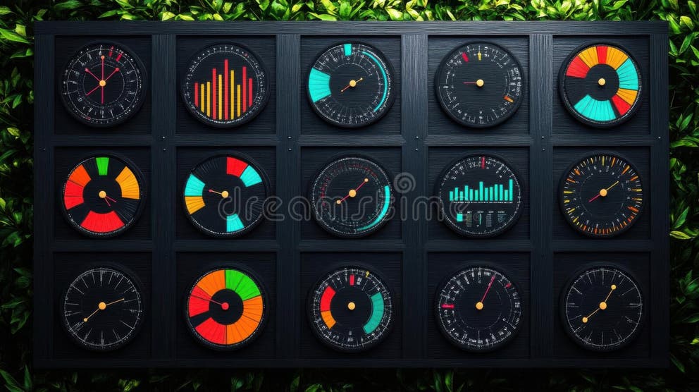 Data Visualization: Circular Charts & Gauges Stock Photo - Image of ...