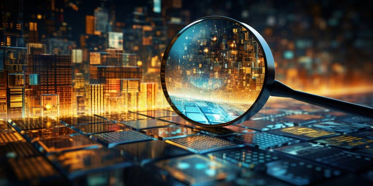 Data Visualization, Close Up Technology Digitalization, Optimization of High-Tech Electronics ...