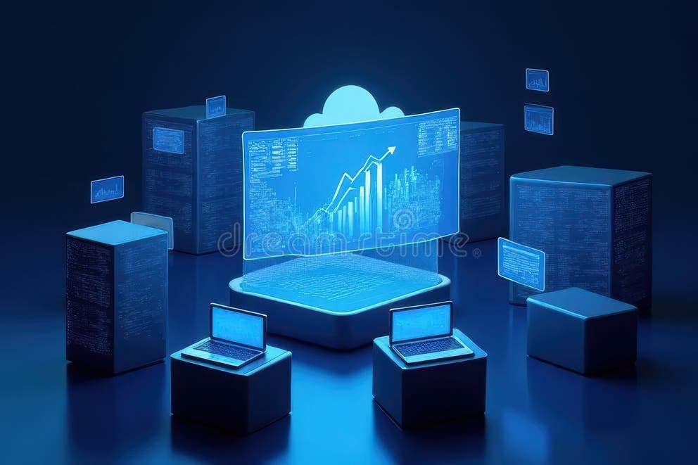 Data Visualization through Cloud Analytics Stock Illustration ...