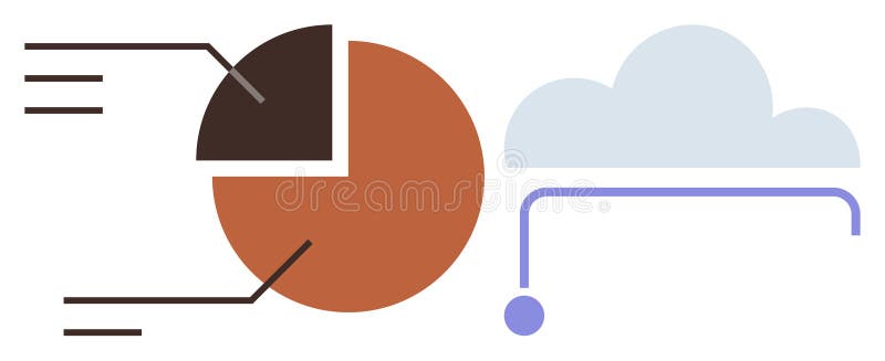 Data Visualization Concept with Pie Chart and Cloud Computing Connection Stock Vector ...