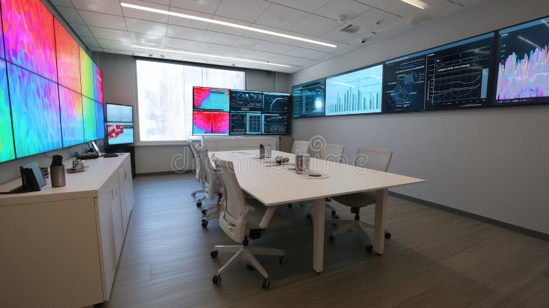 Data Visualization Conference Room GenerativeAI Stock Image - Image of ...