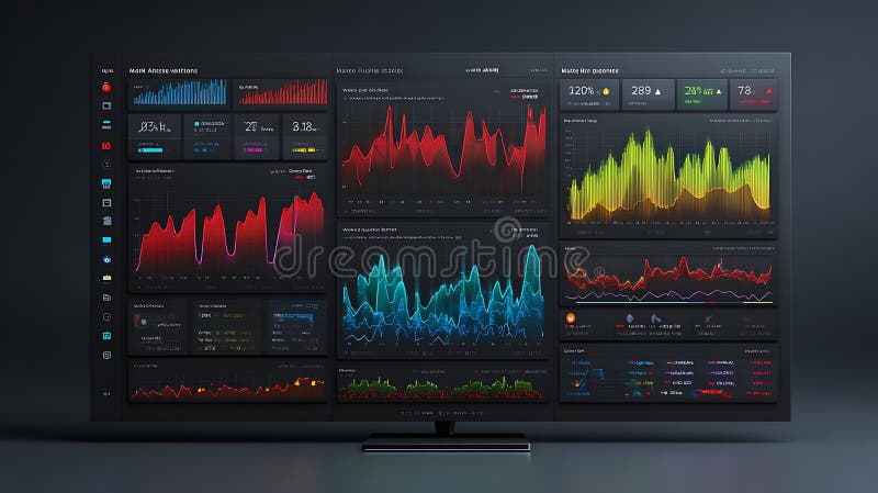 Data Visualization Dashboard with Charts and Graphs for Business Intelligence Analysis System Ui ...