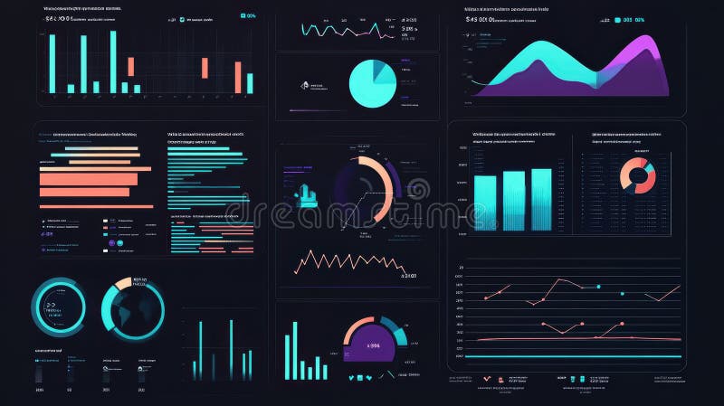 Data Visualization Dashboard Stock Illustration - Illustration of ...