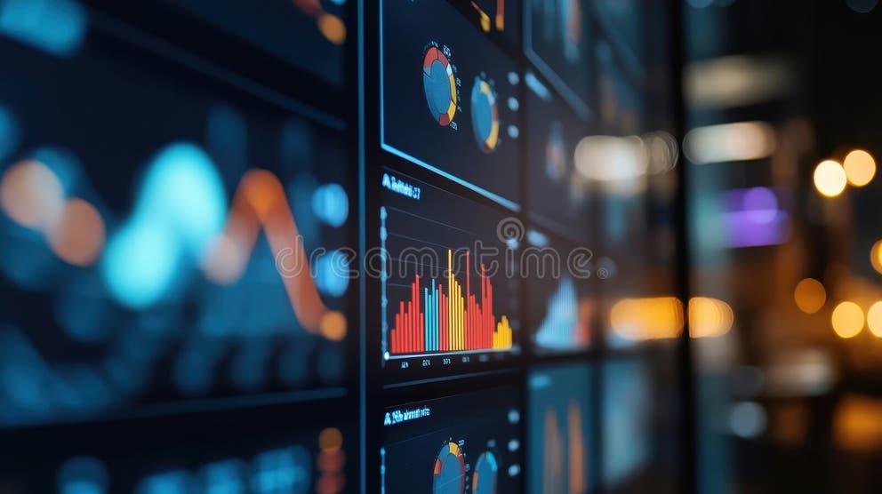 Data Visualization Dashboard Displaying Various Graphs and Metrics Stock Illustration ...