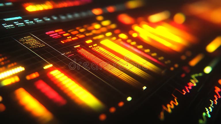 Data Visualization Dashboard with Glowing Lines and Graphs for Business ...