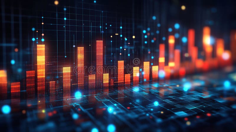 Data Visualization, Digital Graph, Glowing Network, Futuristic ...