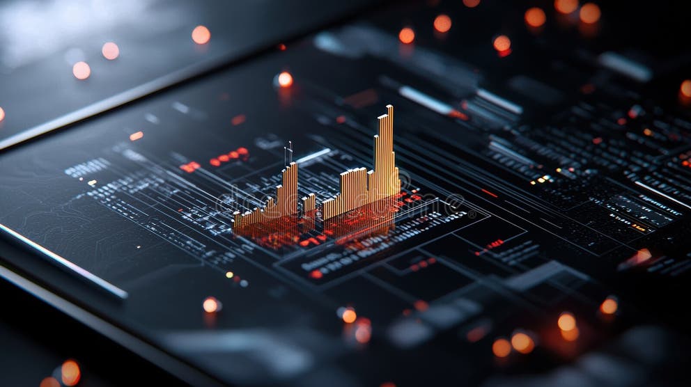 Data Visualization on Digital Interface Stock Illustration - Illustration of algorithm, analytic ...