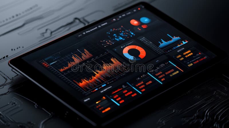Data Visualization on Digital Tablet Screen Stock Illustration ...