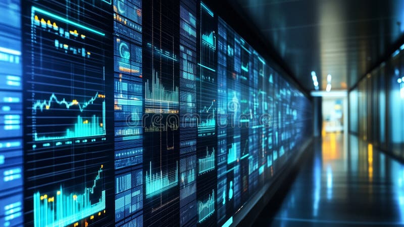 Data Visualization Wall Multiple Graphs Charts Stock Photos - Free ...