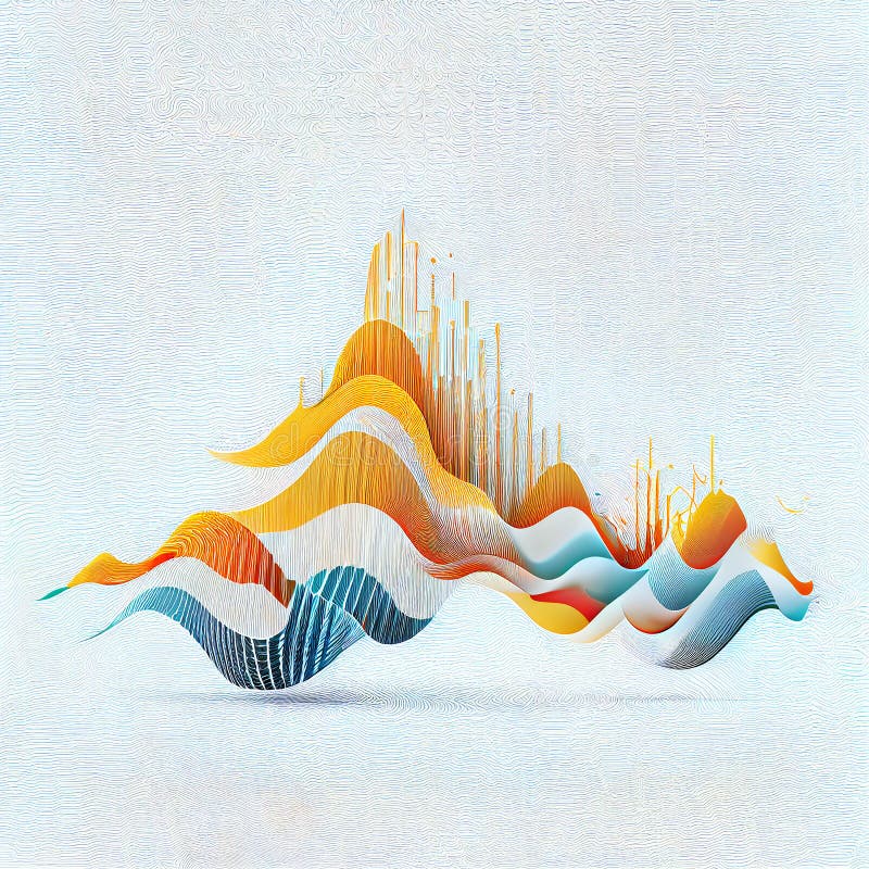 Data Visualization Dynamic Wave Pattern Illustration Generative Ai Stock Illustration