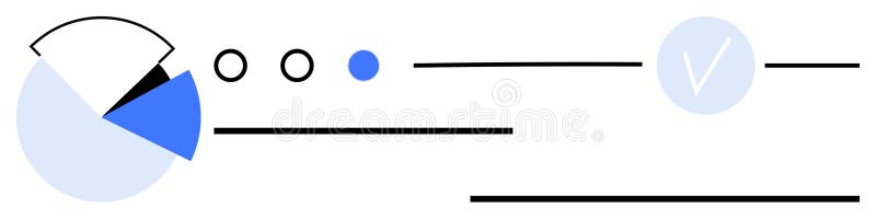 Data Visualization Elements with Pie Chart, Check Mark, and Circle ...