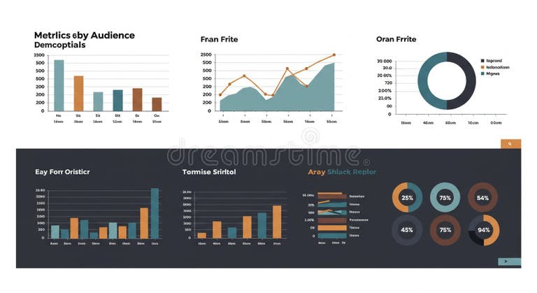 Data Visualization Featuring Various Graphs and Charts. the Top Row ...