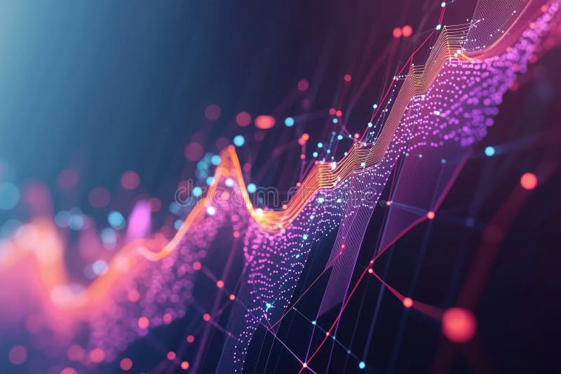 Data Visualization Graph with Vibrant Colors and Dynamic Lines Stock ...