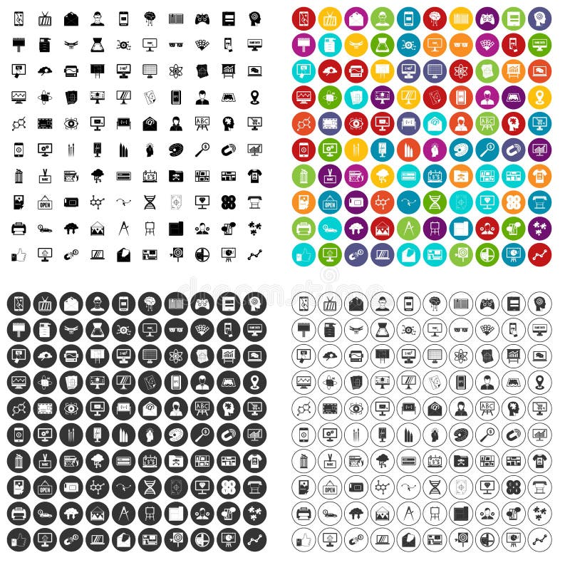 100 Data Visualization Icons Set Variant Stock Illustration ...