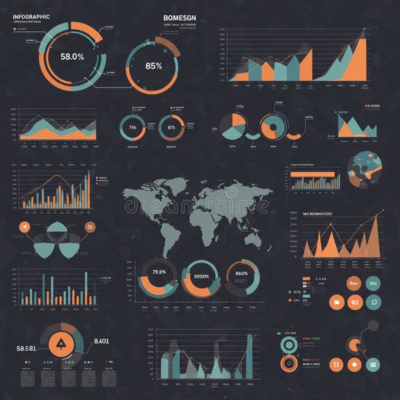 Data Visualization Infographic with Various Charts and Graphs. the ...