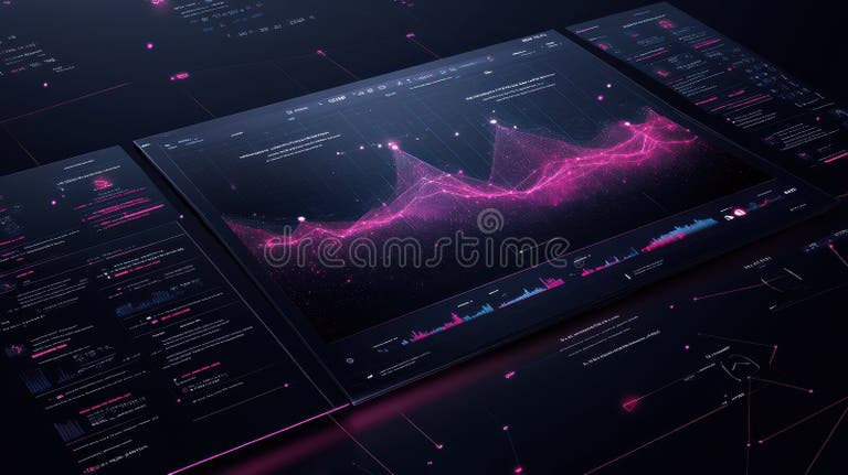 Data Visualization Interface Abstract Pink Graph and Digital Insights ...