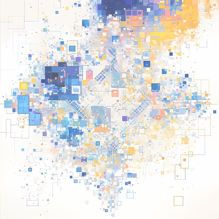 Data Visualization: a Kaleidoscope of Colorful Squares Stock ...