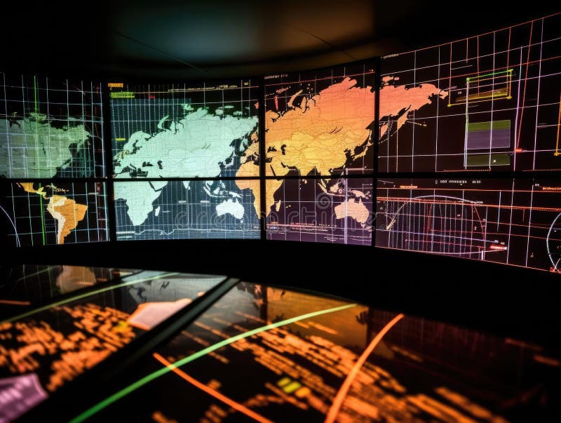 Data Visualization on Large Projected Screens Stock Illustration ...