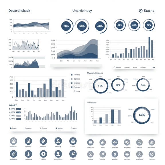 Data Visualization Layout Featuring Various Charts and Graphs ...