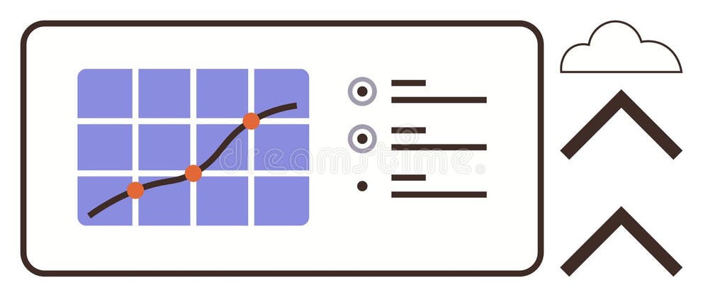 Data Visualization With Line Chart Points And Cloud Based Trends