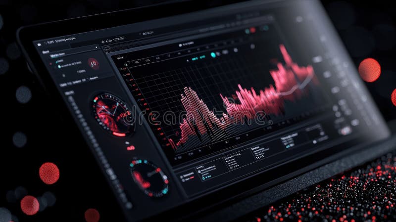 Data Visualization on Modern Tablet Device Stock Illustration ...