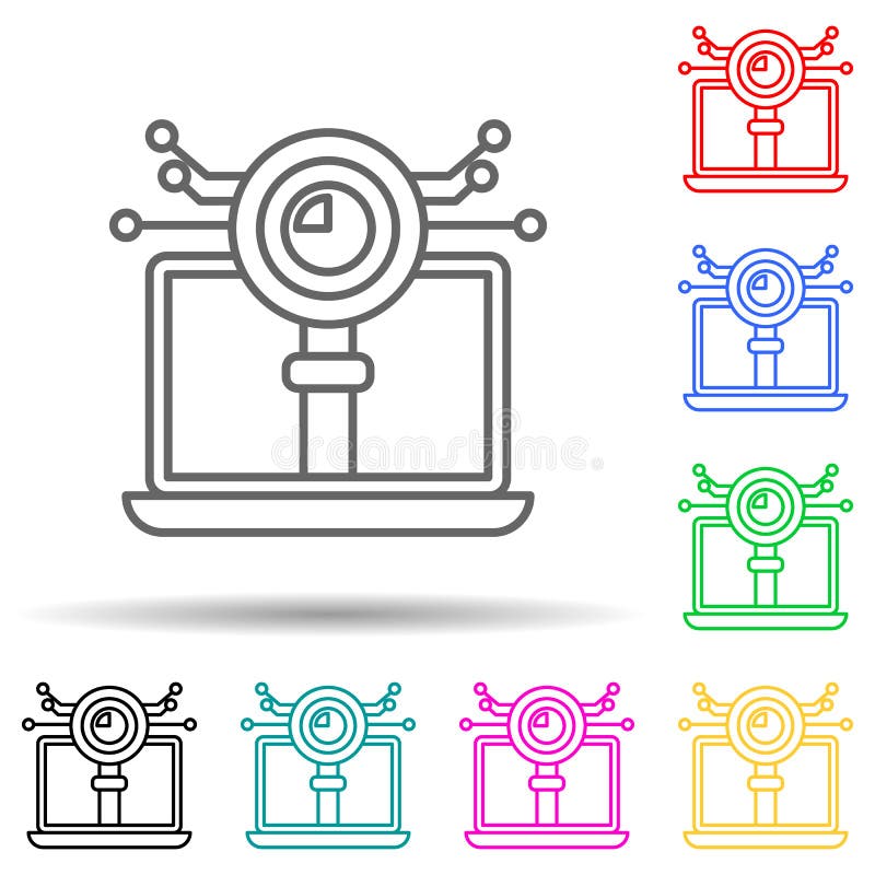 Data Visualization Multi Color Style Icon. Simple Thin Line, Outline ...