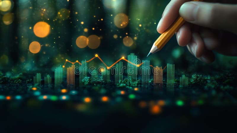 Data Visualization in a Natural Forest Setting Generative AI Stock ...