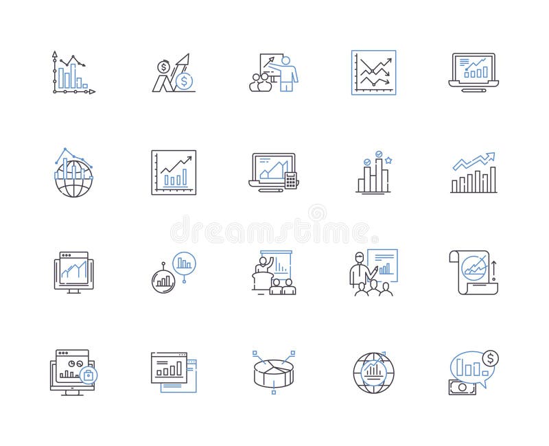 Geospatial Analysis Line Icons Collection. Cartography, GIS, Mapping ...