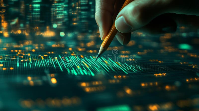 Data Visualization with Pencil Touch Generative AI Stock Illustration ...