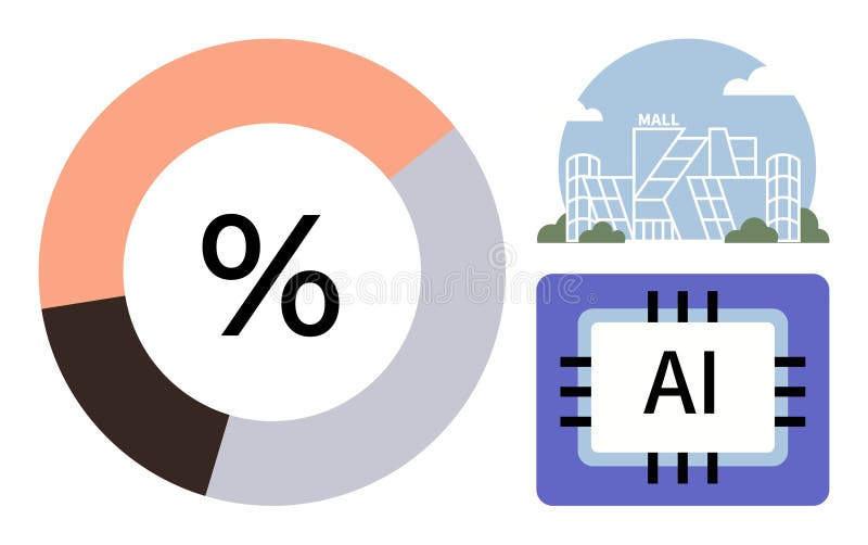 Data Visualization with Pie Chart, AI Processor, and Modern Shopping ...