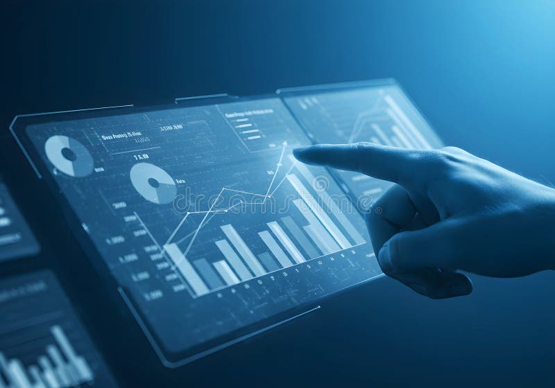 Data Visualization on Screen Stock Illustration - Illustration of ...