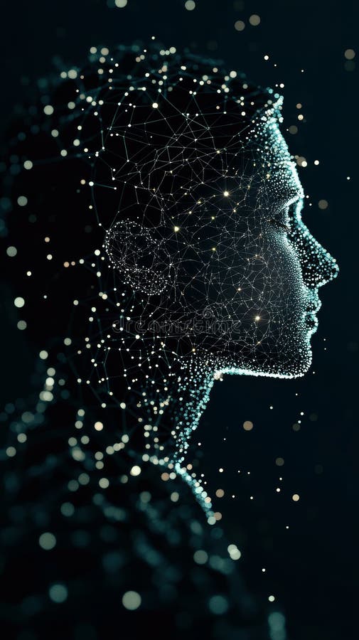 Data Visualization of Silhouette with Dark Background Embodying Points ...