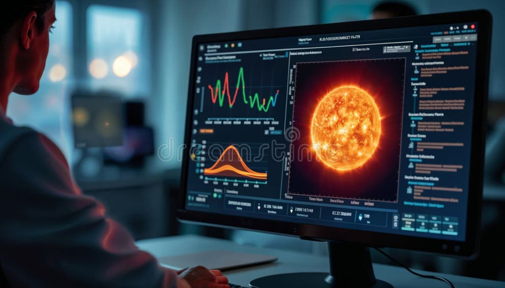 Data Visualization of Solar Activity Stock Illustration - Illustration ...