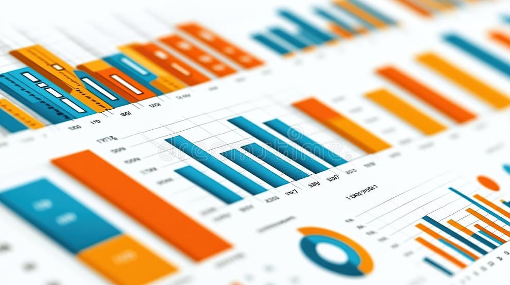Data Visualization with Various Charts and Graphs Stock Illustration ...