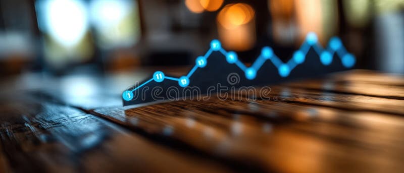 Data Visualization on Wood Surface Chart Stock Illustration ...
