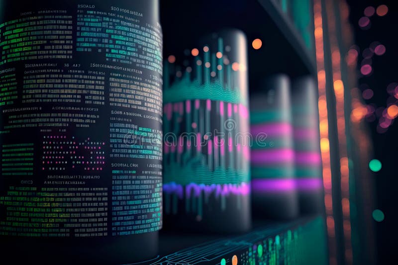 Big Data Volume Concept Illustration. Information Age with Large Data ...