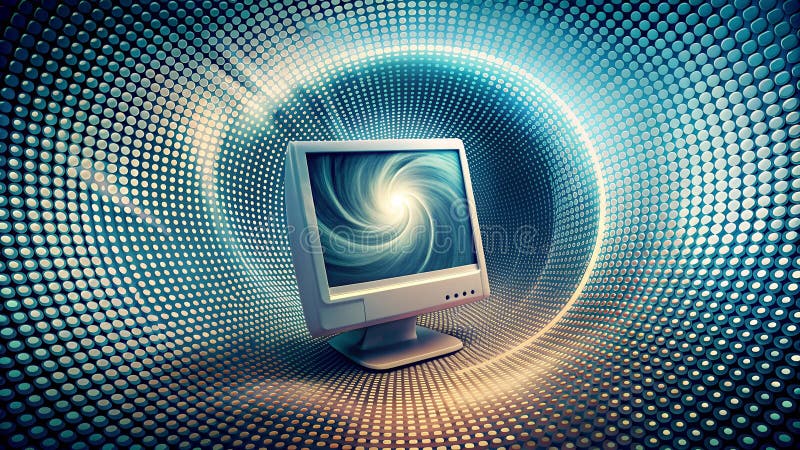Data Vortex: a Halftone Computer Swirling in a Digital Whirlpool AI ...
