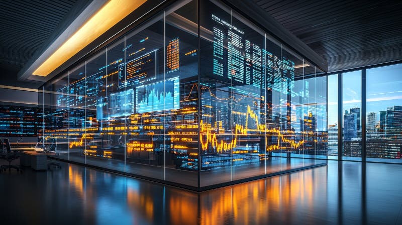 Data Wall Office stock illustration. Illustration of financial - 335079052