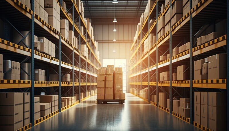 Large Data Warehouse Cargo Storage Stock Photo - Image of container ...