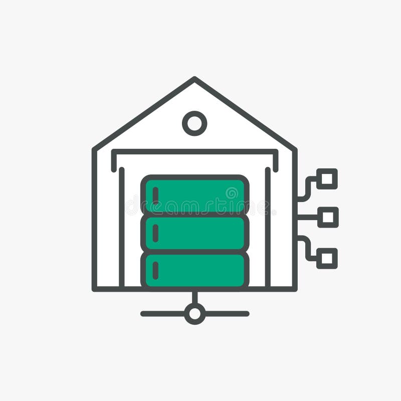 Data Warehouse Icon - Vector Illustration. Pixel Perfect Editable ...
