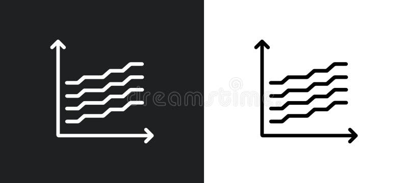 Data Wave Outline Icon in White and Black Colors. Data Wave Flat Vector ...