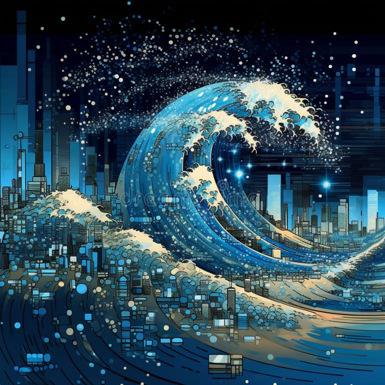 Data Wave - Visualizing the Digital Ocean of Information Stock ...